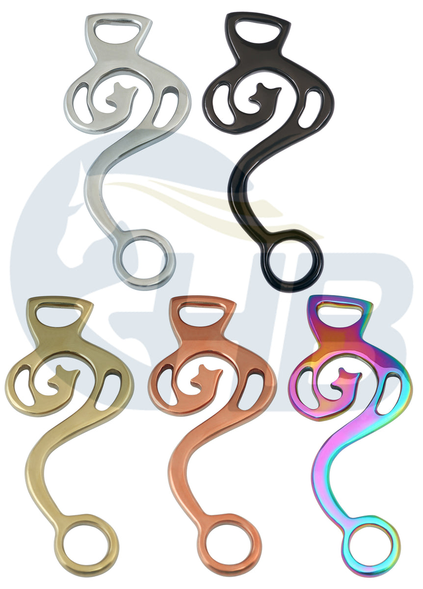 Baroque Hackamore Shanks - Silver, Black, Gold, Rose Gold or Rainbow ...