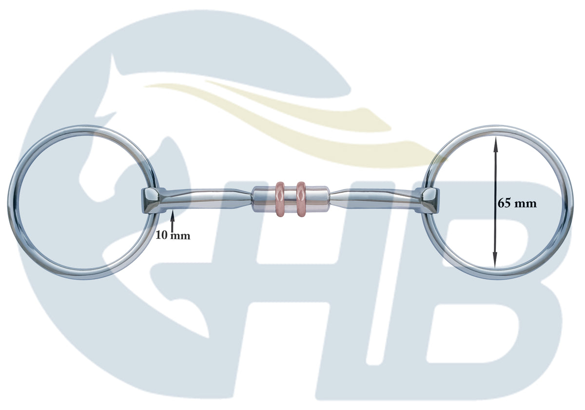 Loose Ring Snaffle with copper rings comfort barrel – horsebizaustralia