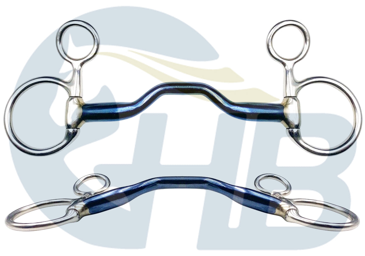 Blue Sweet Iron Baucher Bit with ported mouth – horsebizaustralia