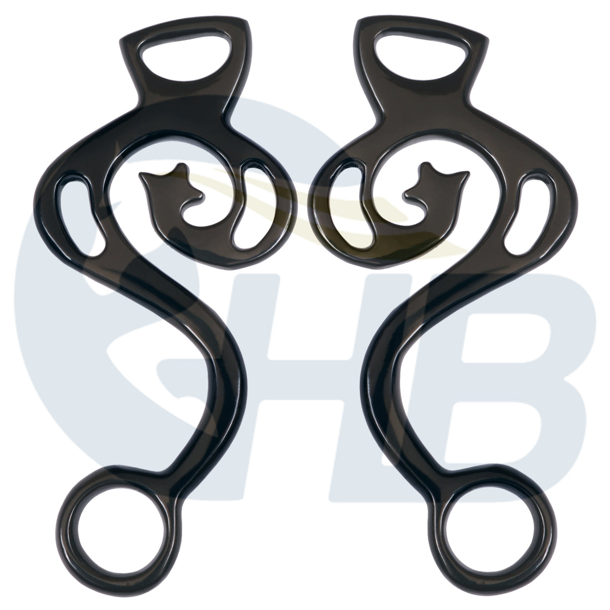 Baroque Hackamore Shanks - Silver, Black, Gold or Rainbow ...