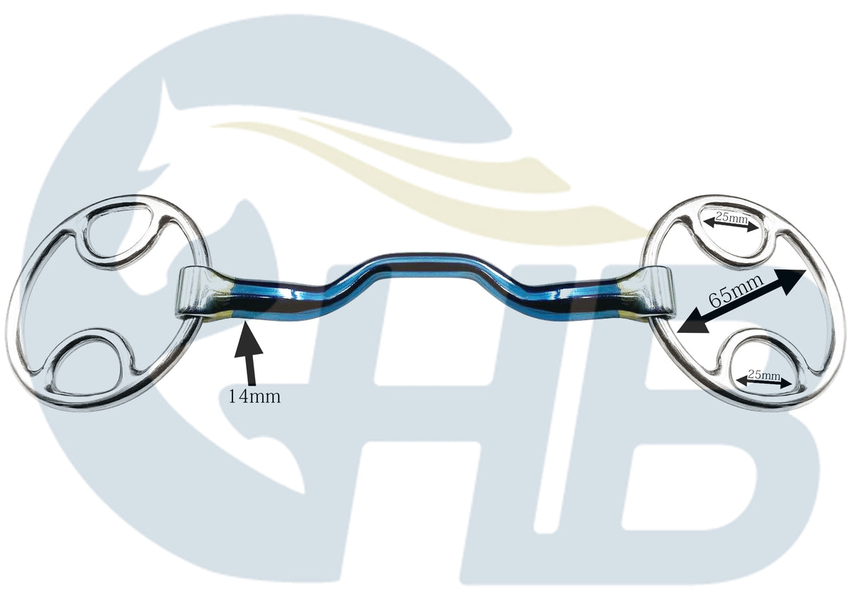 Blue Sweet Iron Wilkie Bevel Bit with ported mouth – horsebizaustralia