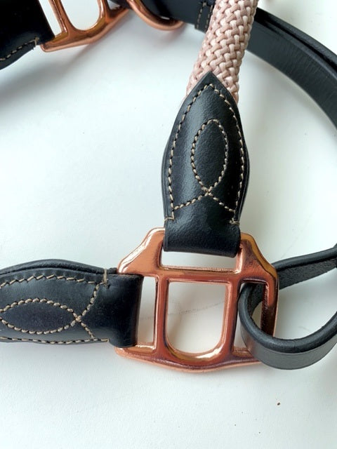 Hybrid Rope and Leather Halter - Various Colours – horsebizaustralia